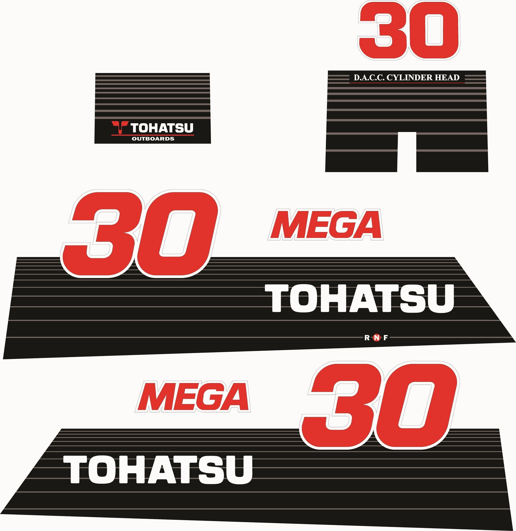 TOHATSU 30 Outboard Decal Set, Replica - Etsy