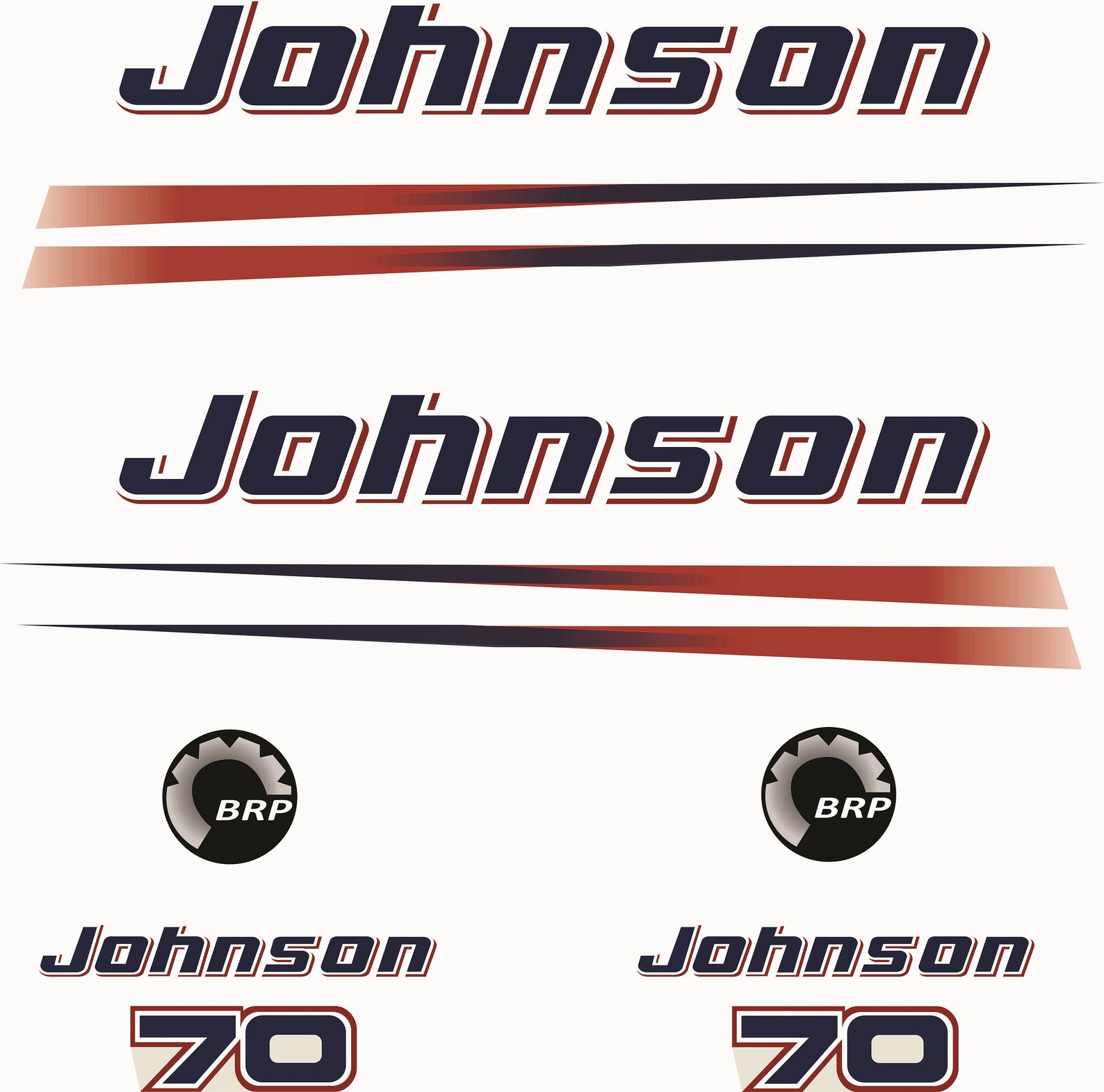 JOHNSON 70 - Outboard Decal Set, Replica - Etsy