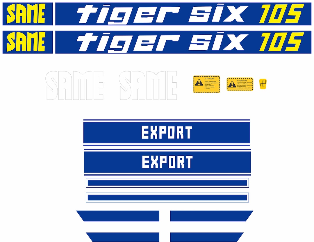 SAME TIGER SIX 105 - Tractor Decal Set, Replica - Etsy