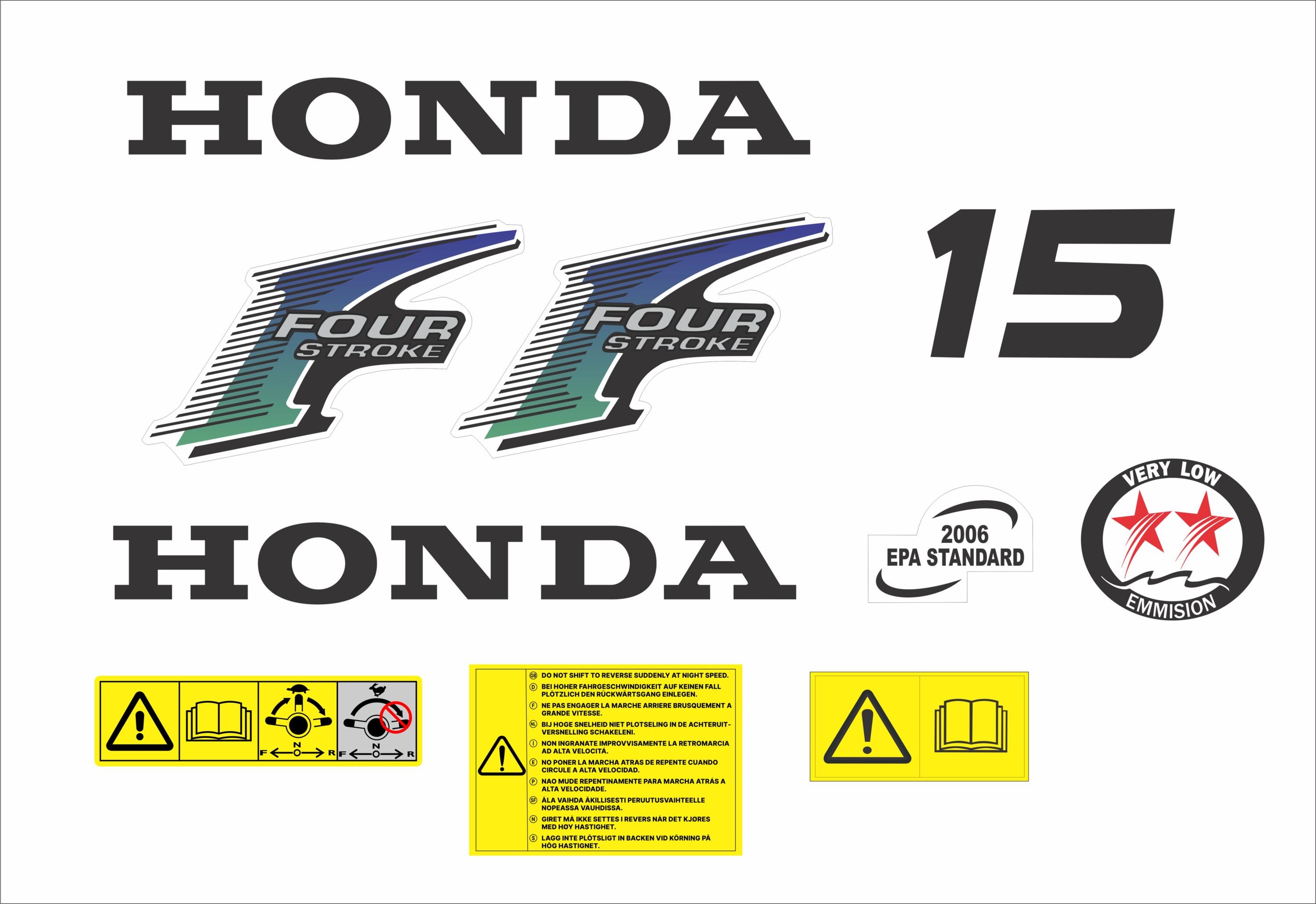 HONDA 15 - Outboard Decal Set, Replica - Etsy