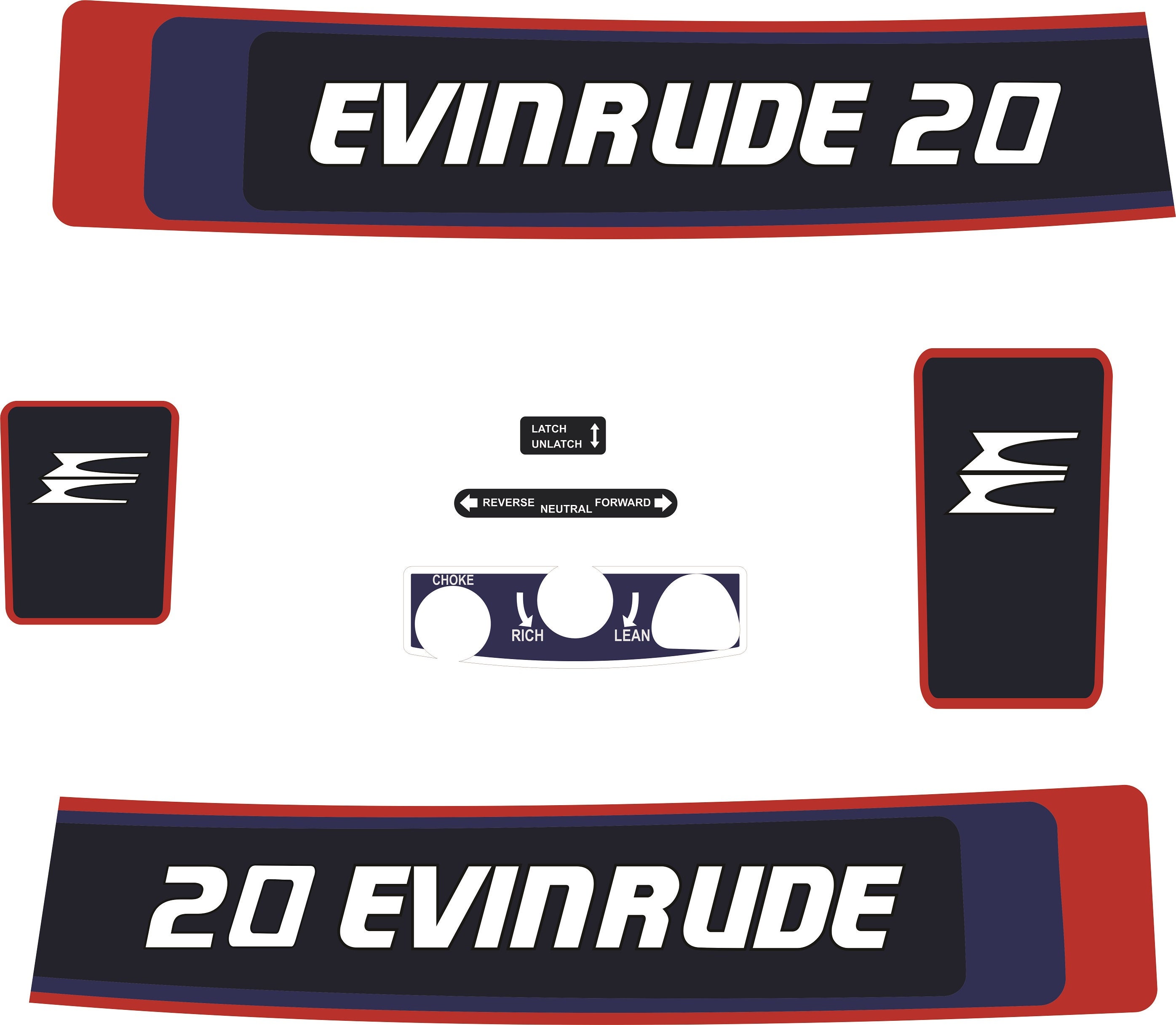 EVINRUDE 20 Outboard Decal Set, Replica - Etsy