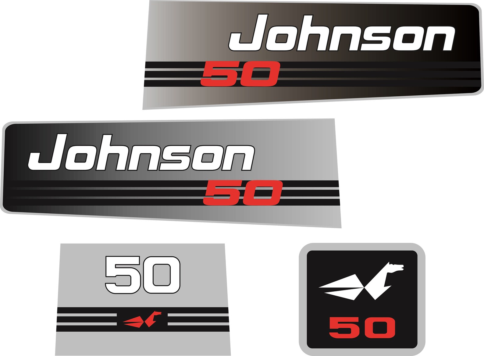 JOHNSON 50, 1992-1996 - Outboard Decal Set, Replica - Etsy