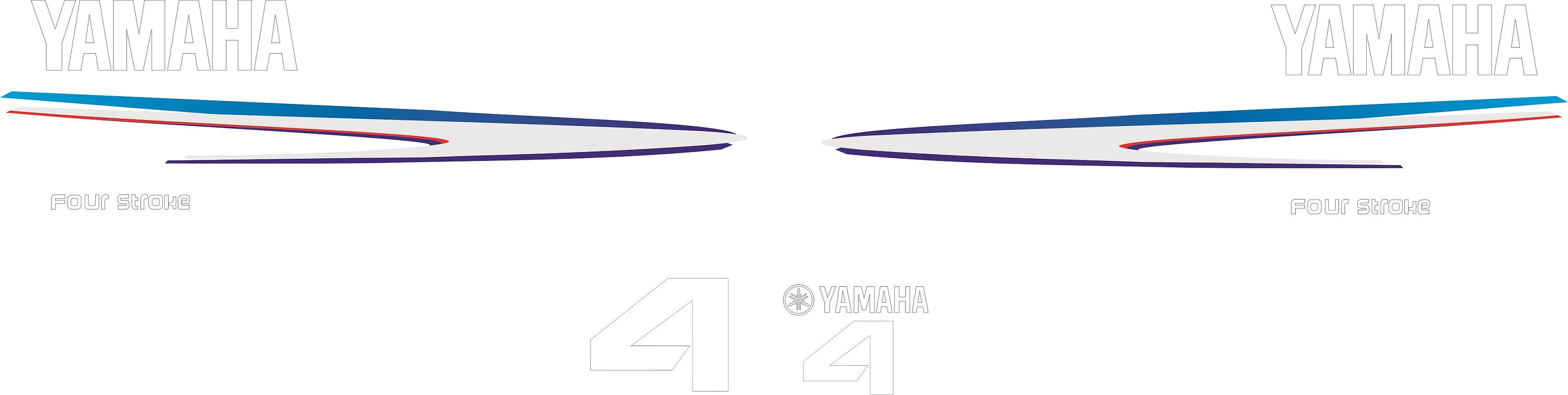 YAMAHA 4 outboard Decal Set Replica | Etsy