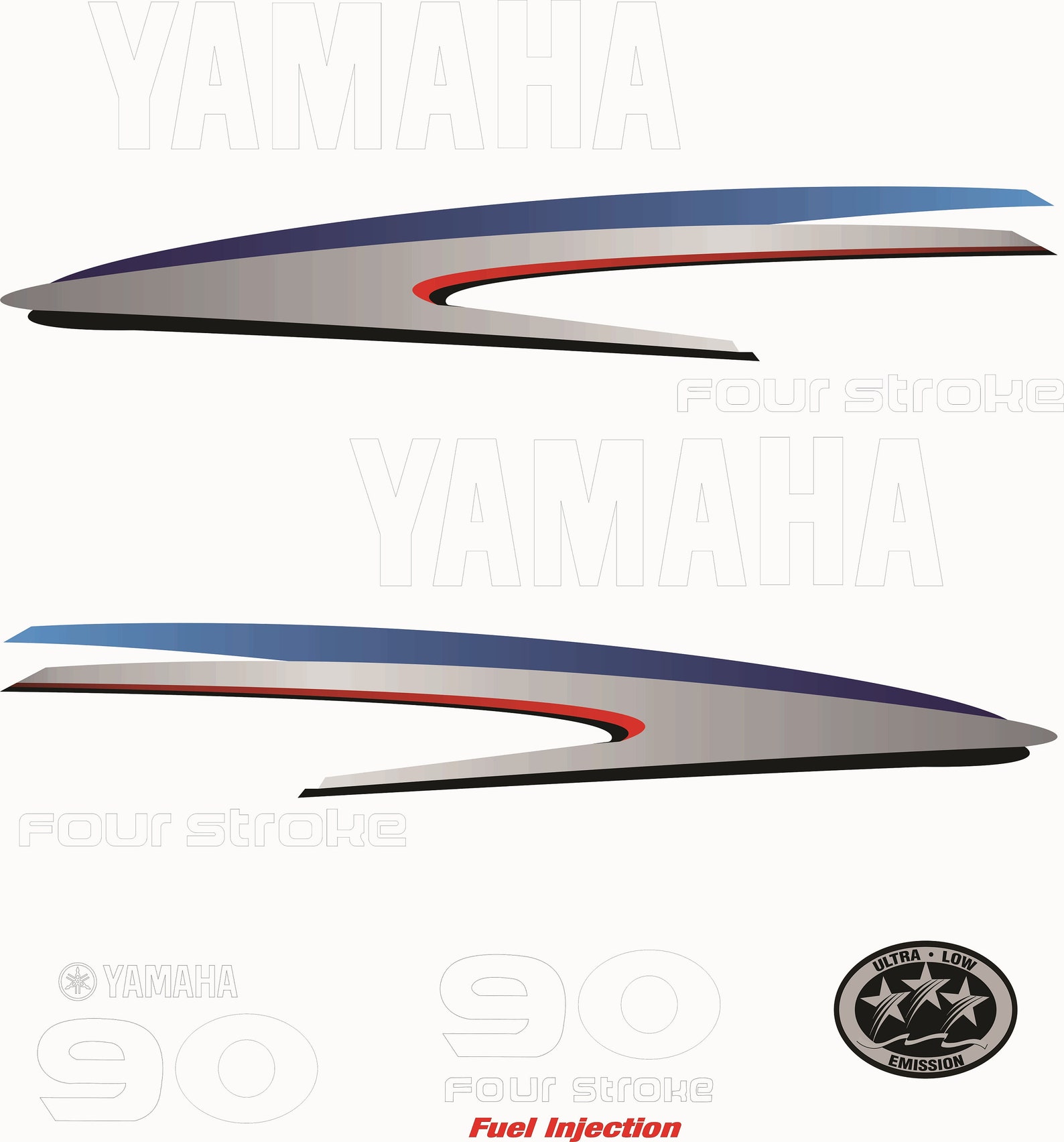 YAMAHA 90 Outboard Decal Set, Replica - Etsy