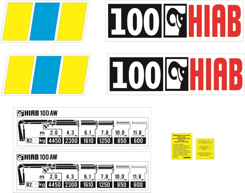 HIAB 100 AW Crane Decal Set, Replica - Etsy