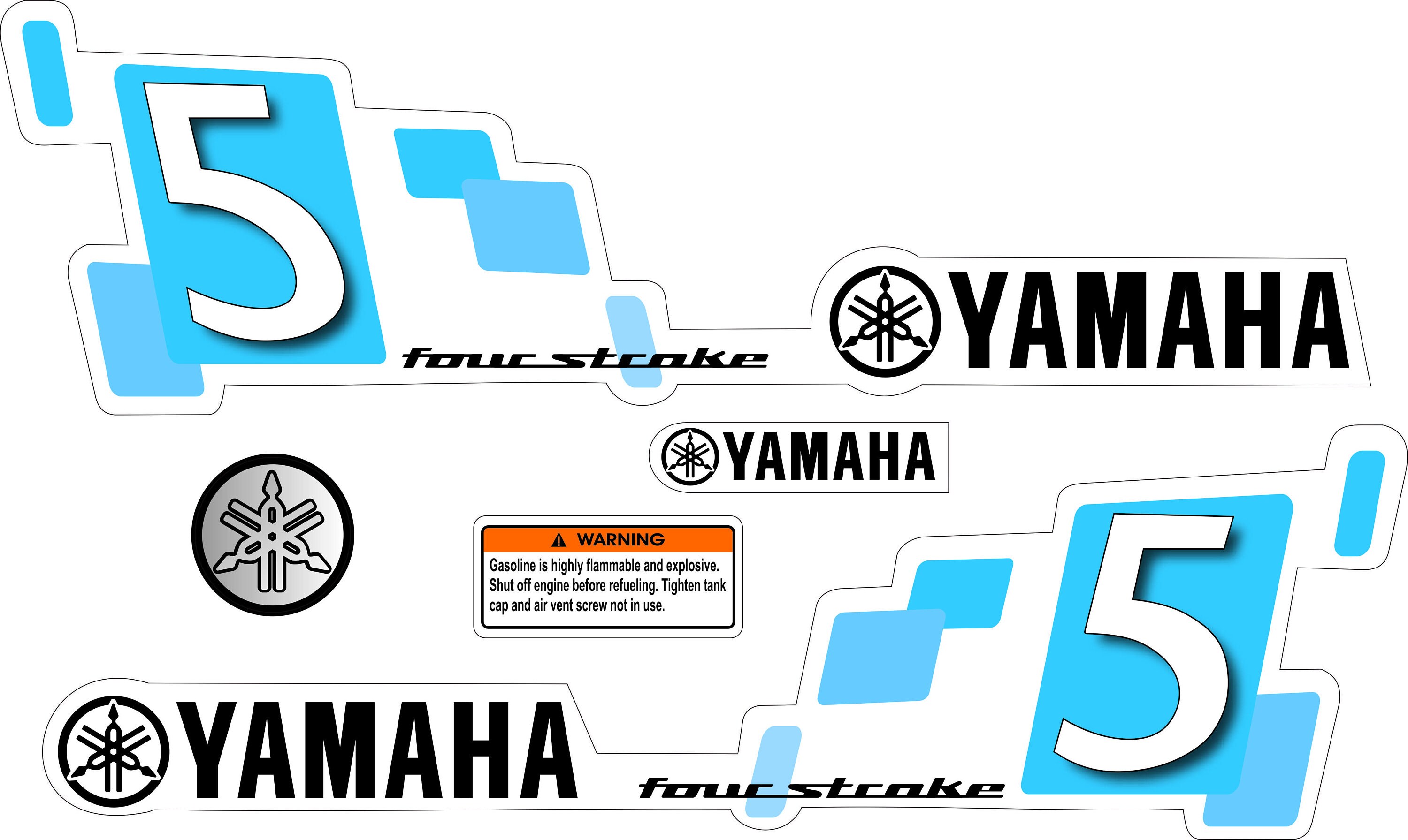YAMAHA 5 - Outboard Decal Set, Replica - Etsy