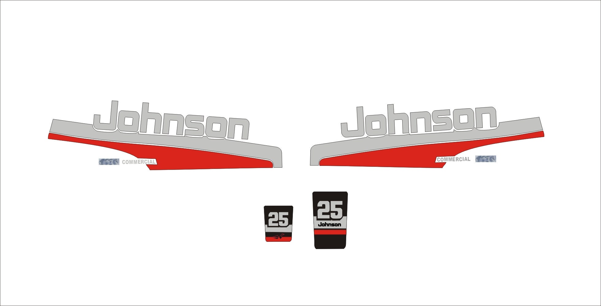 JOHNSON 25 - Outboard Decal Set, Replica - Etsy