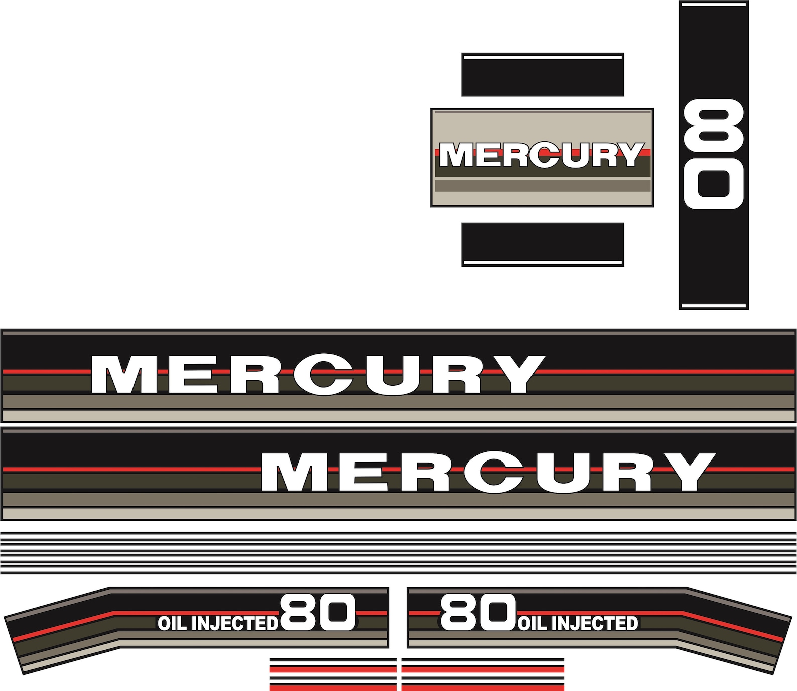 MERCURY 80, 1989 - Outboard Decal Set, Replica - Etsy