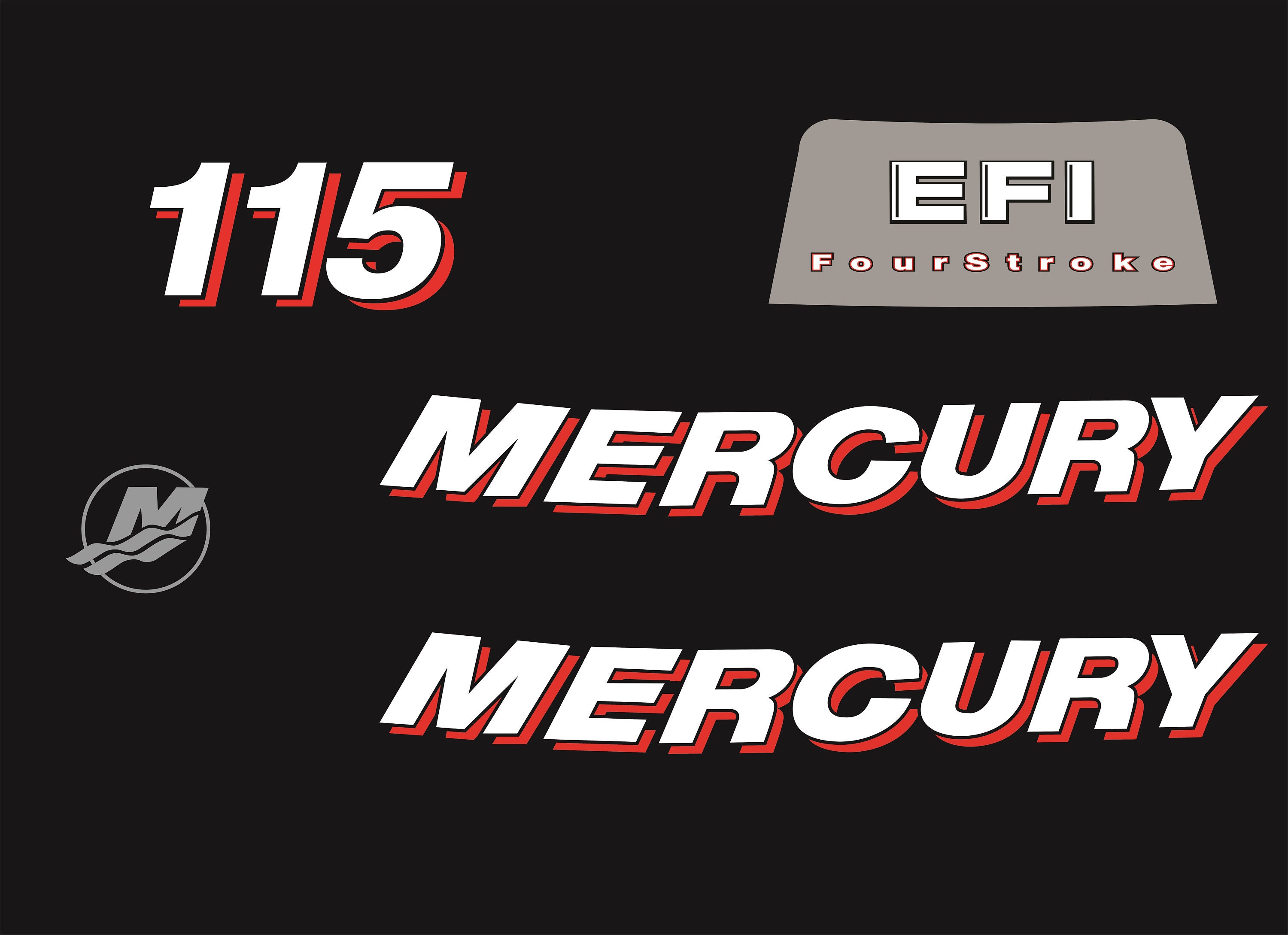 MERCURY 115 Efi 2006 - 2012 - Outboard Decal Set, Replica - Etsy