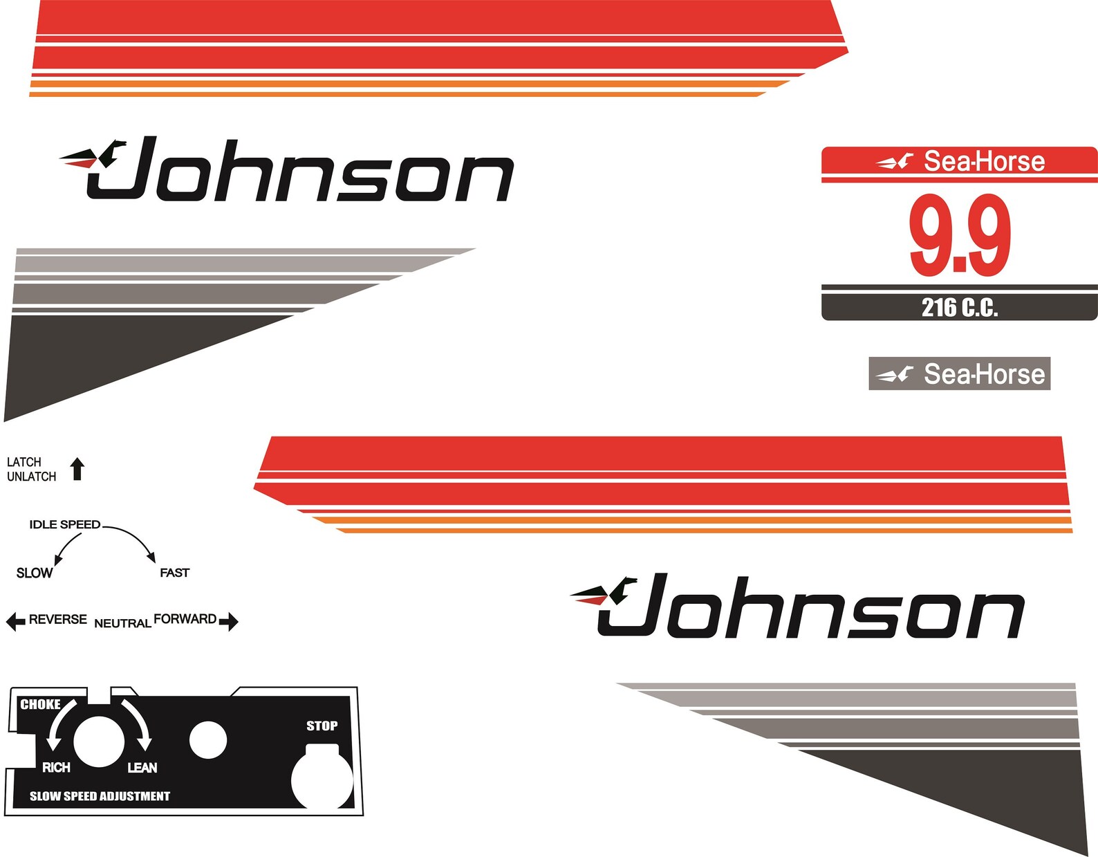 JOHNSON 9.9, 1980 Outboard Decal Set, Replica - Etsy