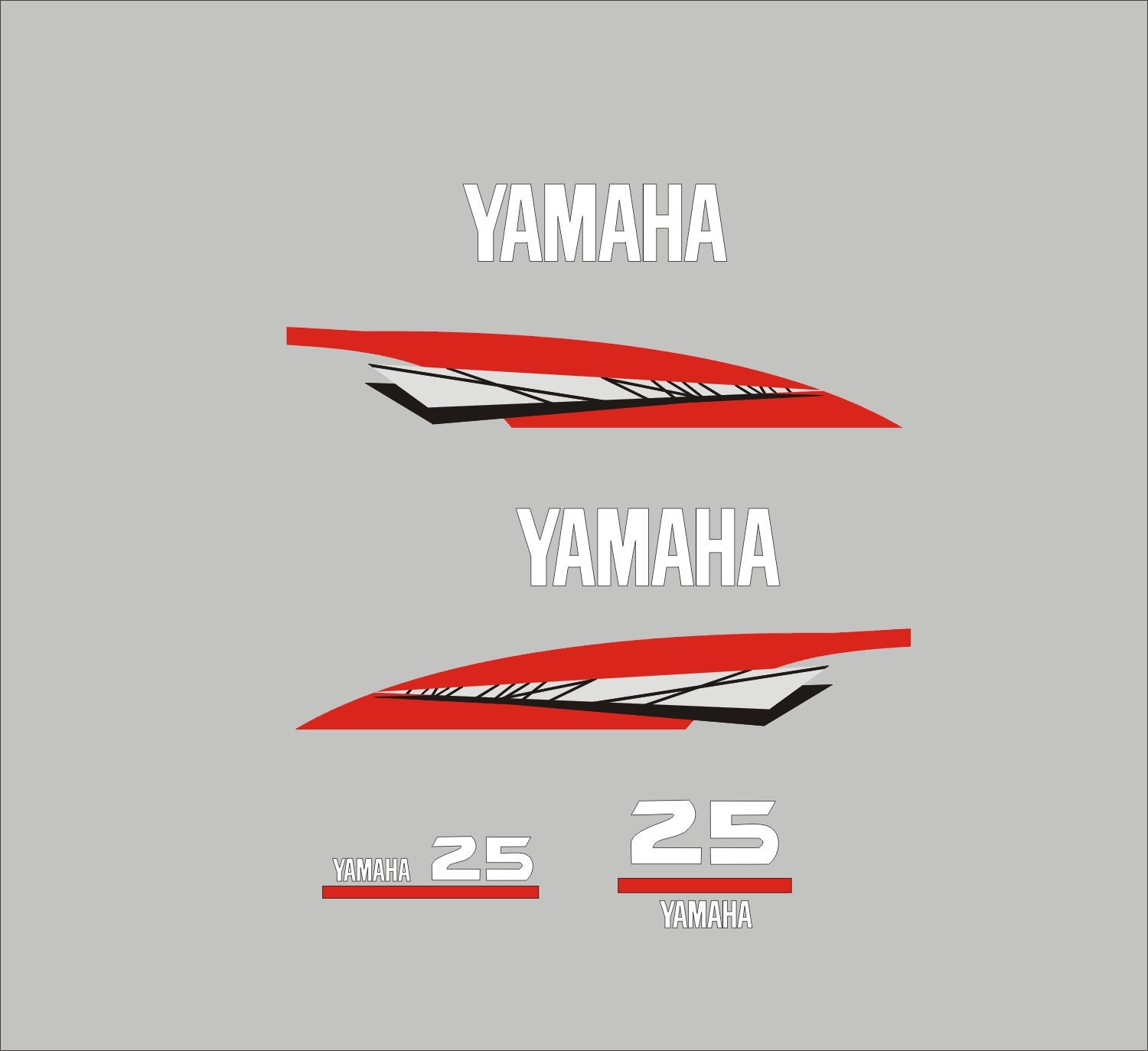 YAMAHA 25 - Outboard Decal Set, Replica - Etsy