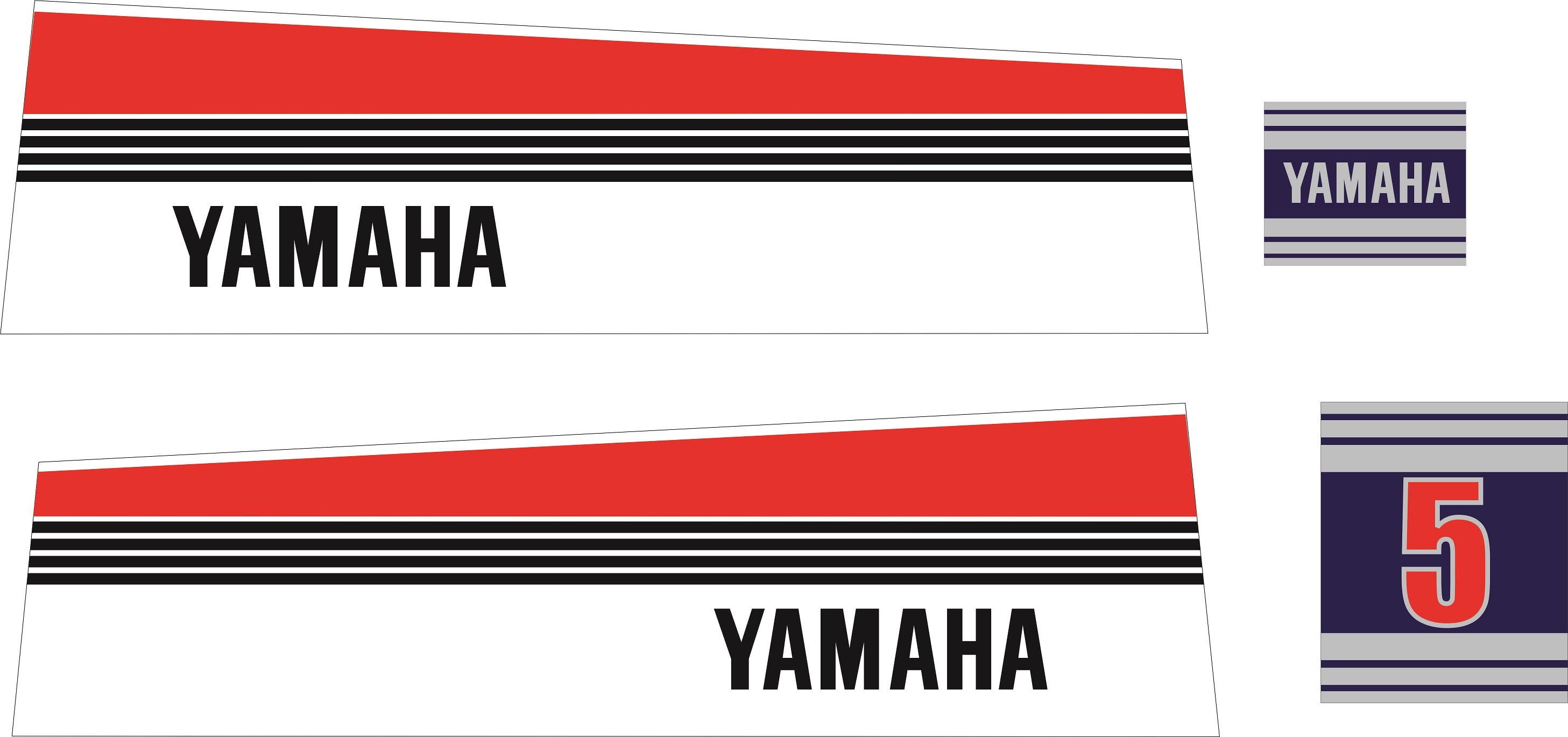 YAMAHA 5 - Outboard Decal Set, Replica - Etsy