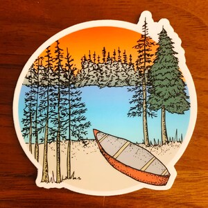 Canoe by the Lake Sticker - Etsy