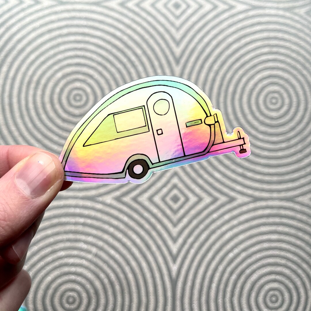 Teardrop Camper Holographic Vinyl Sticker - Etsy