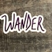 Wander Hand Lettered Vinyl Sticker - Etsy