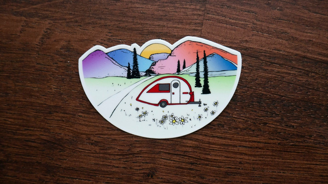 Red Teardrop Camper Sticker - Etsy