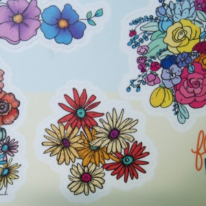 Flowers Blooming Vinyl Sticker Sheet, 4 Cute Flower Stickers! - Etsy