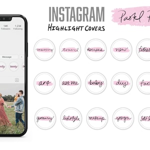Instagram Hand Written Highlight Covers, 56 Hand Lettered Words Boho ...