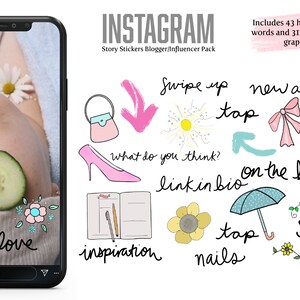 Digital Stickers: Blogger/influencer Pack, Hand Illustrated and Hand ...