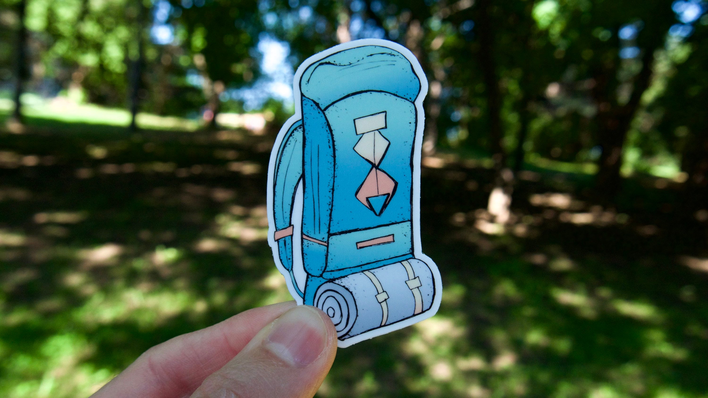 Camping Backpack Vinyl Sticker | Etsy