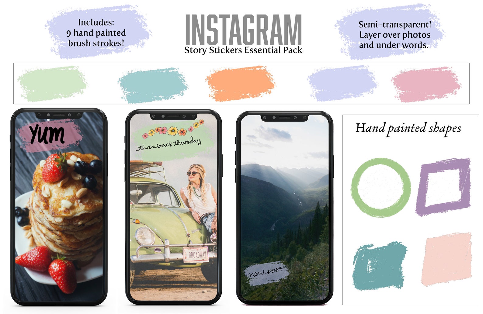 Instagram Story Stickers: Hand Illustrated Graphics for Your - Etsy