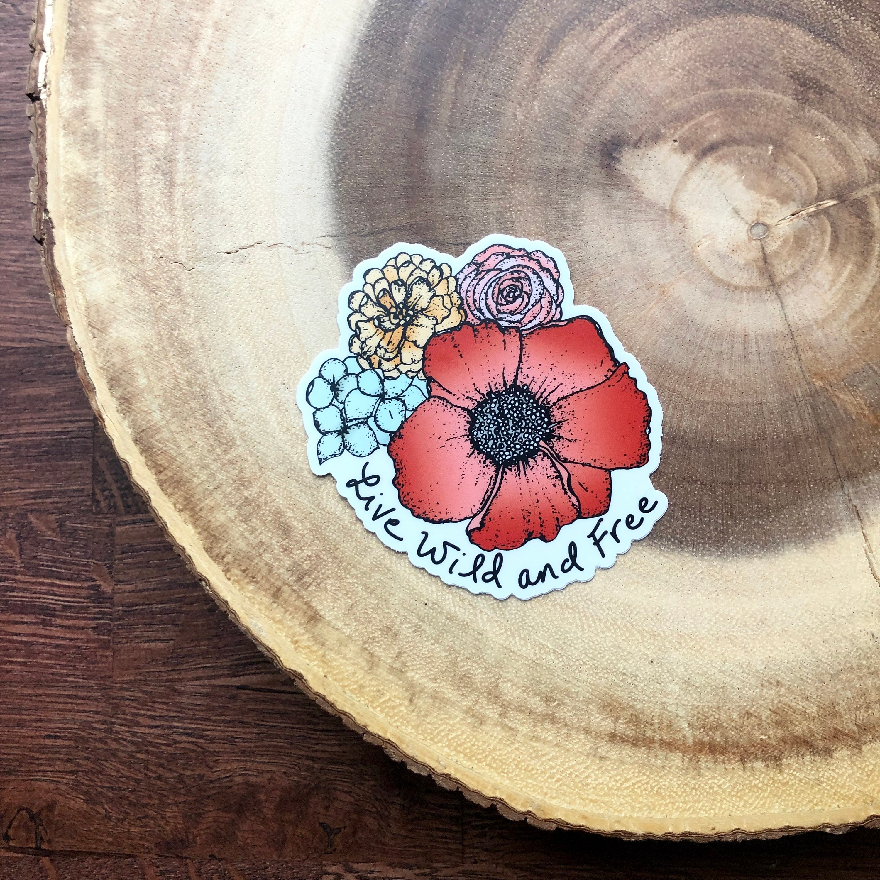 Live Wild and Free Vinyl Sticker Quote Sticker Motivational | Etsy