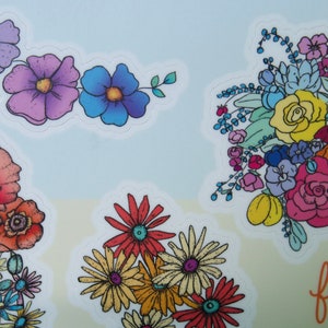 Flowers Blooming Vinyl Sticker Sheet, 4 Cute Flower Stickers! - Etsy