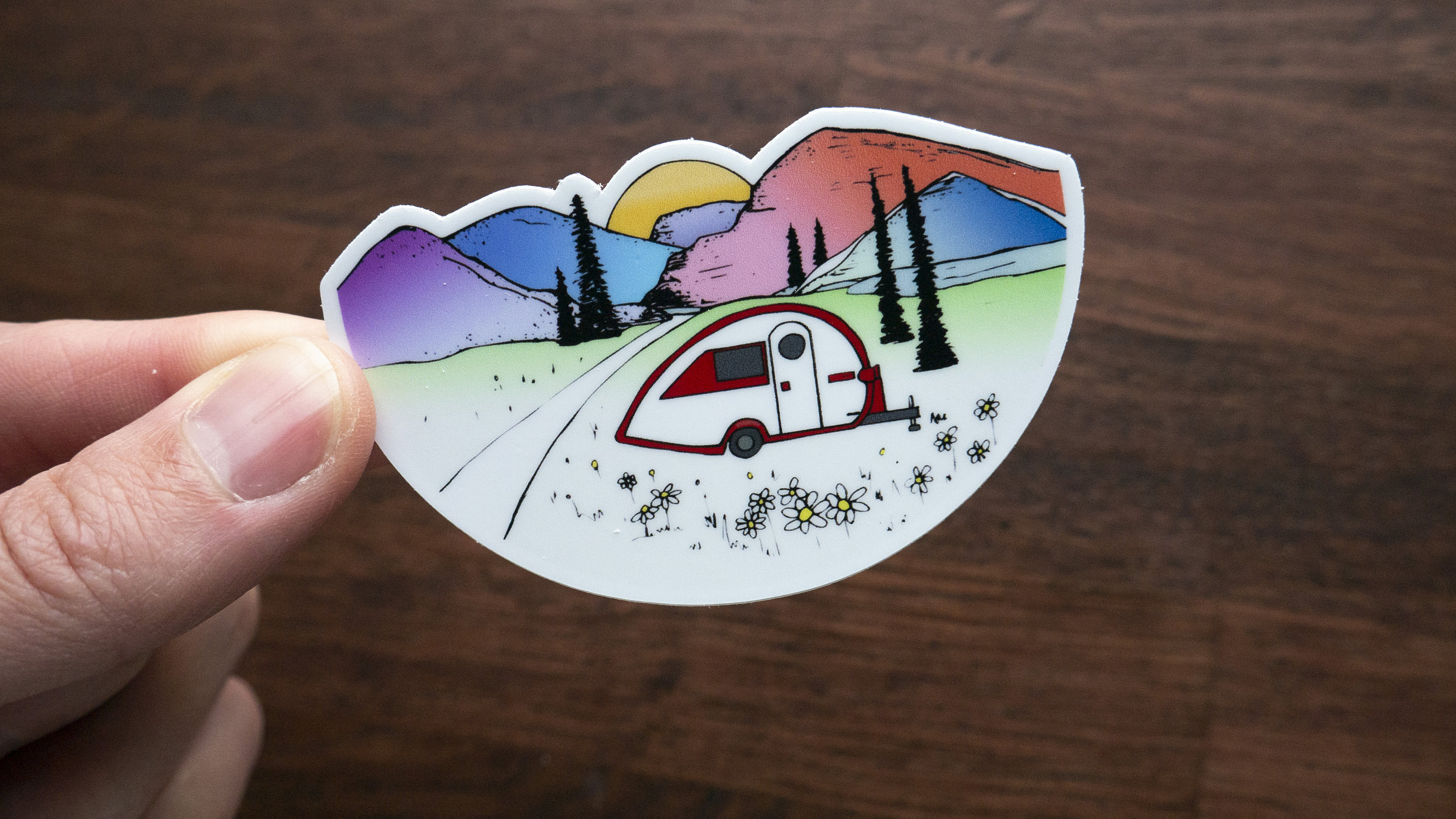 Red Teardrop Camper Sticker | Etsy