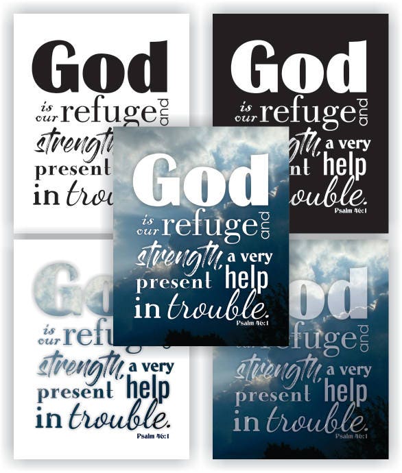 8x10 Print Psalm 46:1 KJV 5 Styles Bible Verse Art - Etsy Australia