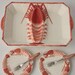 Vintage Prawn Serving Platter Set: Seafood Plates & Forks - Etsy