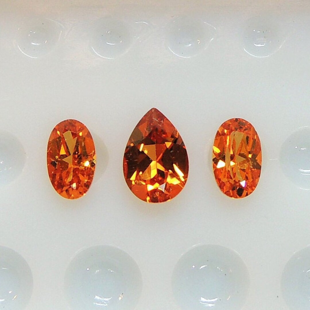 Burnt Orange Spessartite Garnet, This Tangerine Garnet Trio Features ...