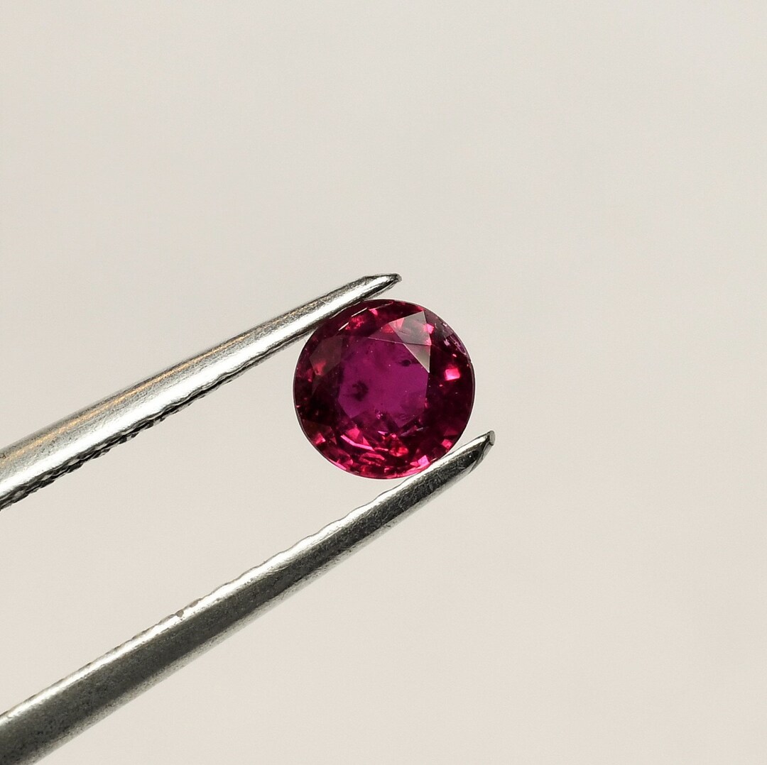 Buy Cardinal Red Ruby 5 Mm Round, This Transparent Corundum From Africa ...