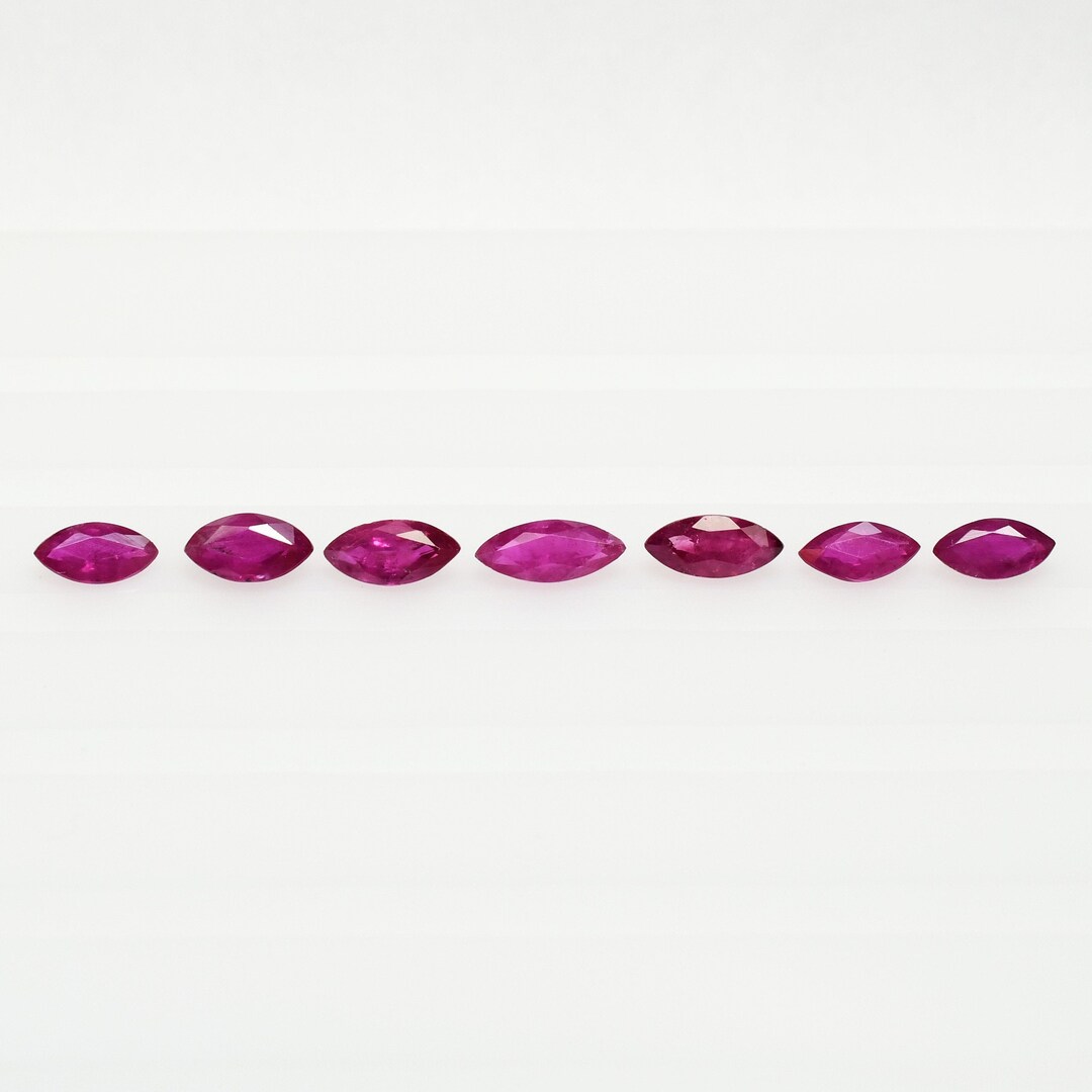 Marquise Ruby From Vietnam, Pinkish Red, These 7 Small Luminous ...