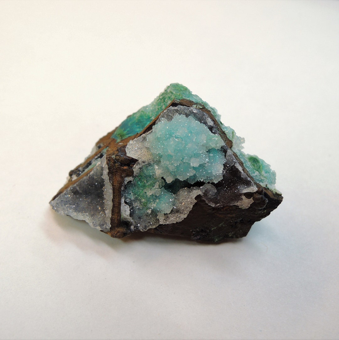 Turquoise-colored Chrysocole Quartz Druze, Covered With Quartz ...
