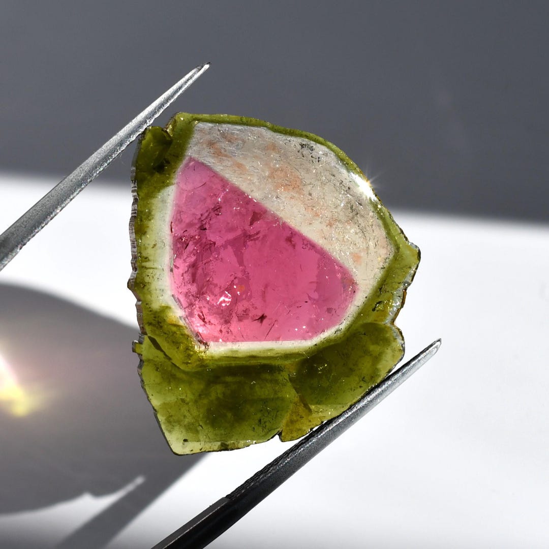 Bi-color Tri-color Watermelon Tourmaline From Brazil, This Large ...