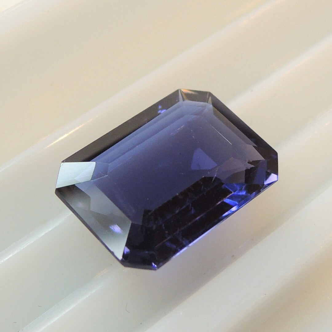 Iolite Emerald Cut, Purplish Blue Cordierite, This Large Gem Weighs 7. ...