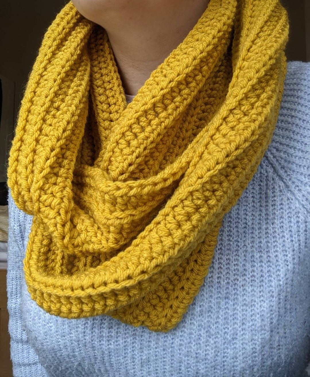 Beginner Crochet Infinity Scarf Pattern - Etsy