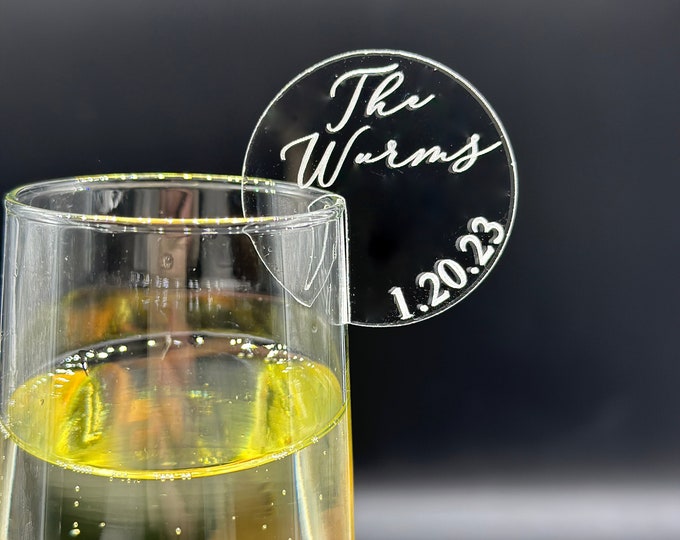 Drink Tag, Drink Charm, Wedding, Custom, Acrylic Drink Tag, Cocktail ...