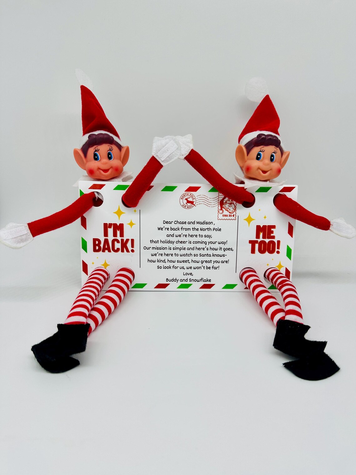 Double Elf Arrival Postcard in Acrylic | I'm Back | Elf Accessories ...