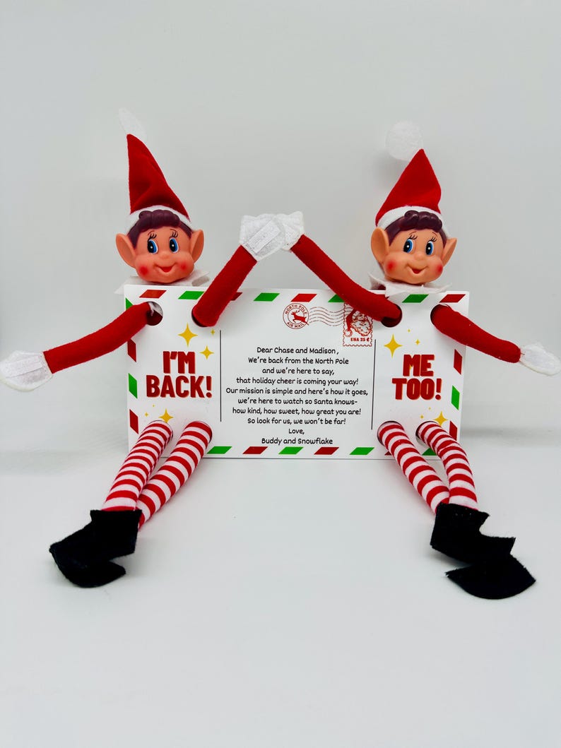 Double Elf Arrival Postcard in Acrylic | I'm Back | Elf Accessories ...