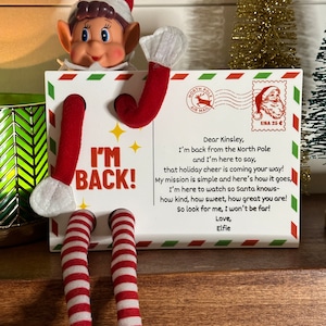 Elf Arrival Postcard in Acrylic | I'm Back | Elf Accessories - Etsy