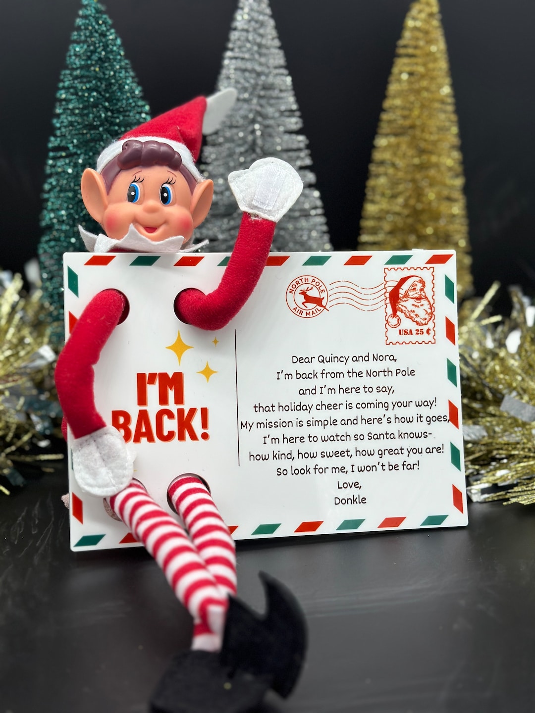 Elf Arrival Postcard in Acrylic | I'm Back | Elf Accessories - Etsy