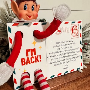Elf Arrival Postcard in Acrylic | I'm Back | Elf Accessories - Etsy