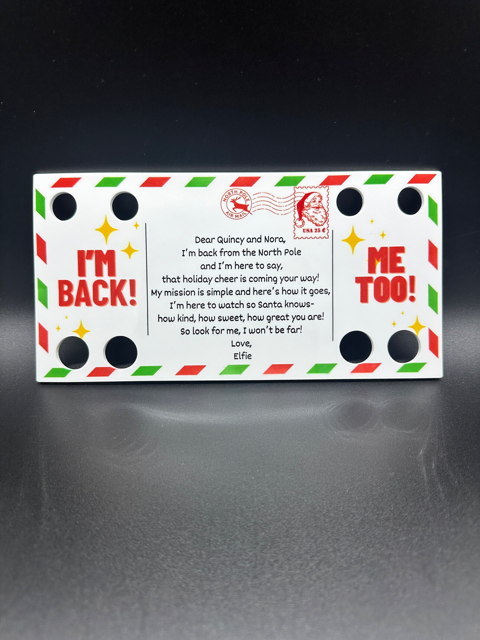 Double Elf Arrival Postcard in Acrylic | I'm Back | Elf Accessories ...