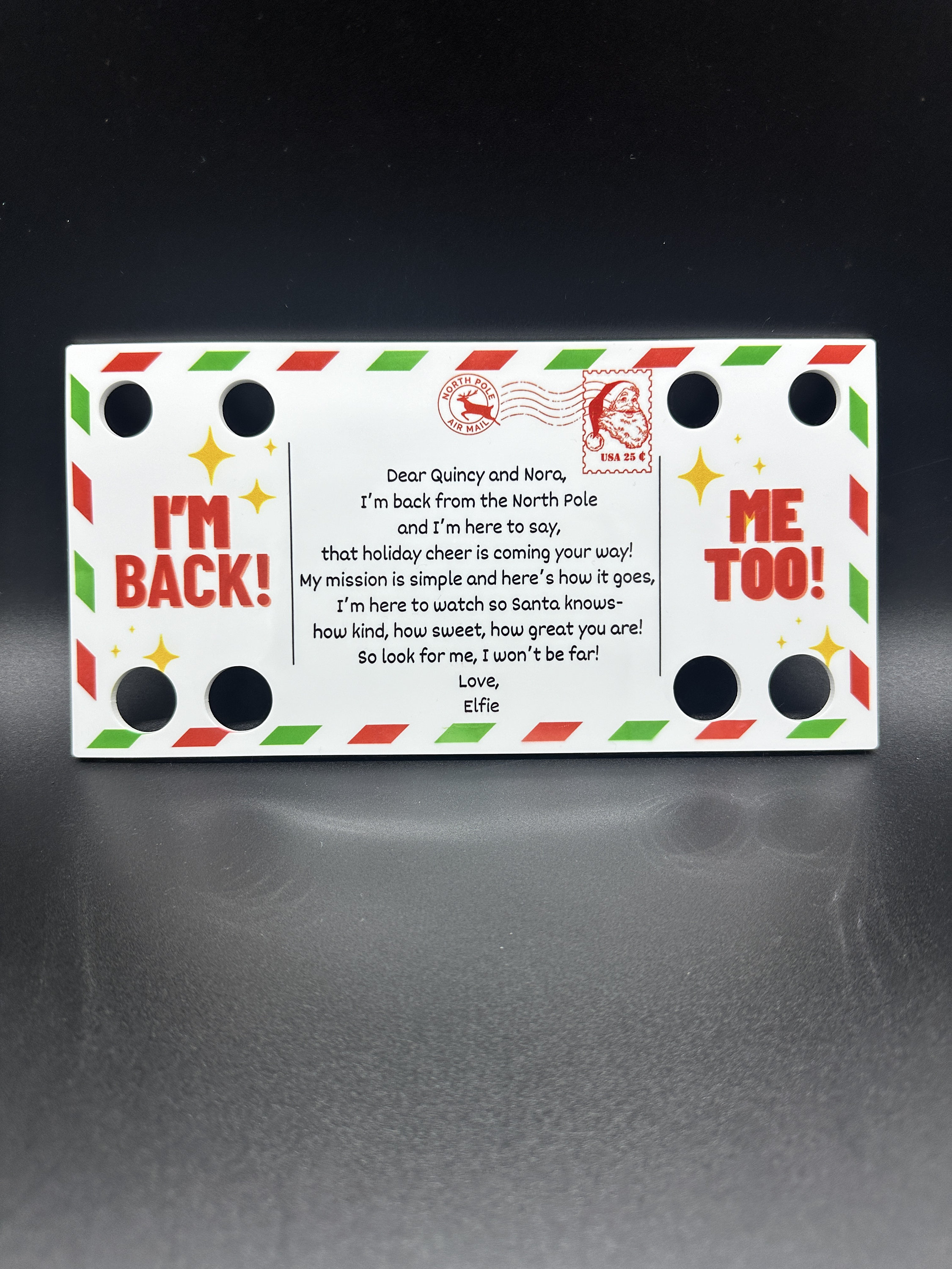 Double Elf Arrival Postcard in Acrylic | I'm Back | Elf Accessories ...
