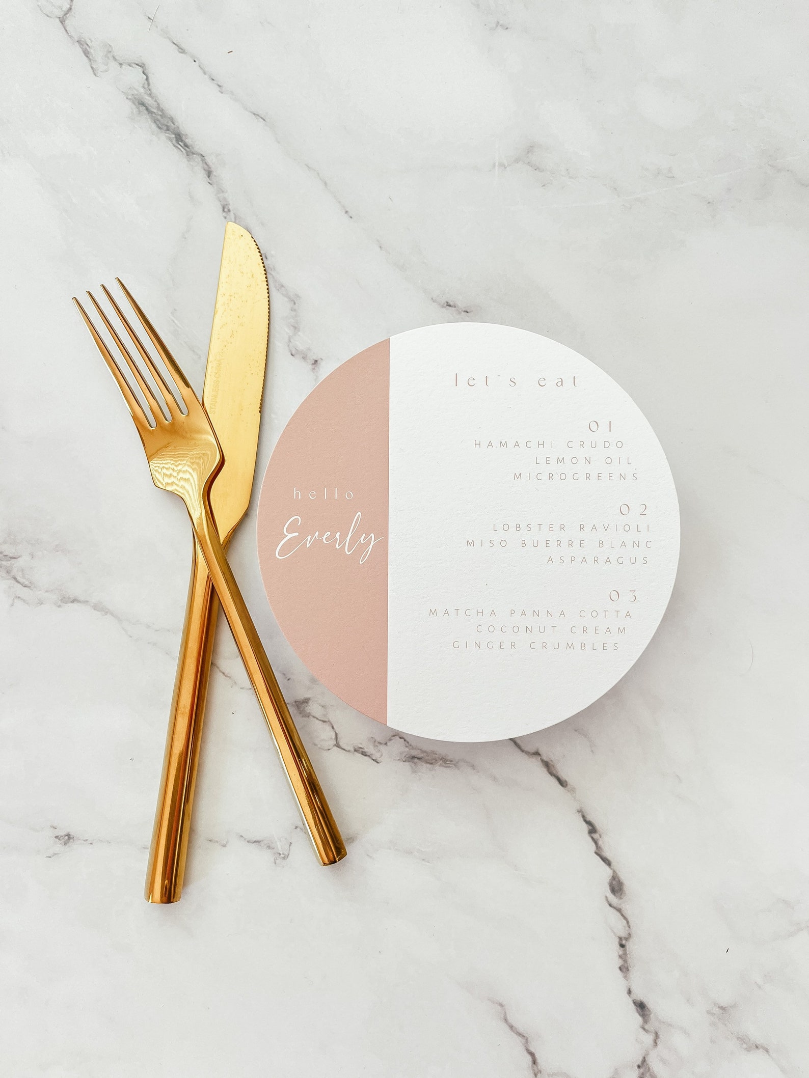 Circle Colorblock Wedding Menu With Place Card Multiple - Etsy