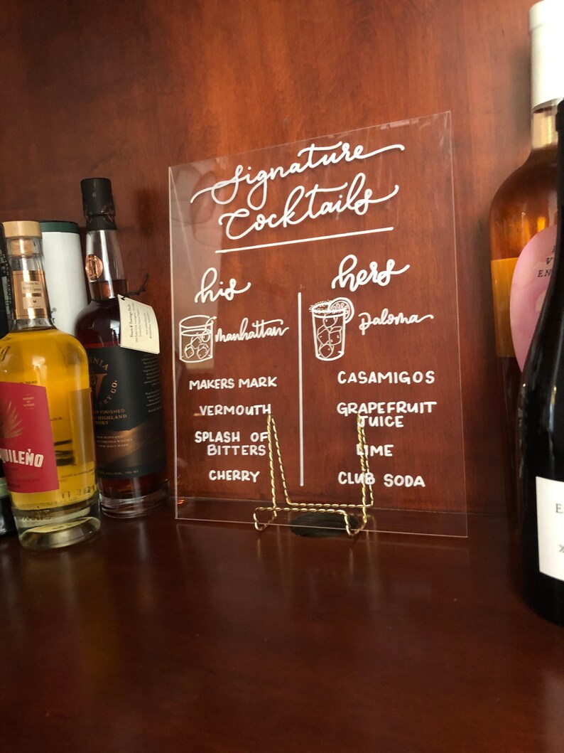 Custom Acrylic Wedding Signage With Hand Lettering - Etsy