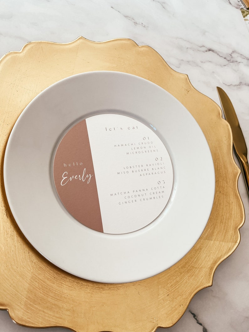 Circle Colorblock Wedding Menu With Place Card Multiple - Etsy