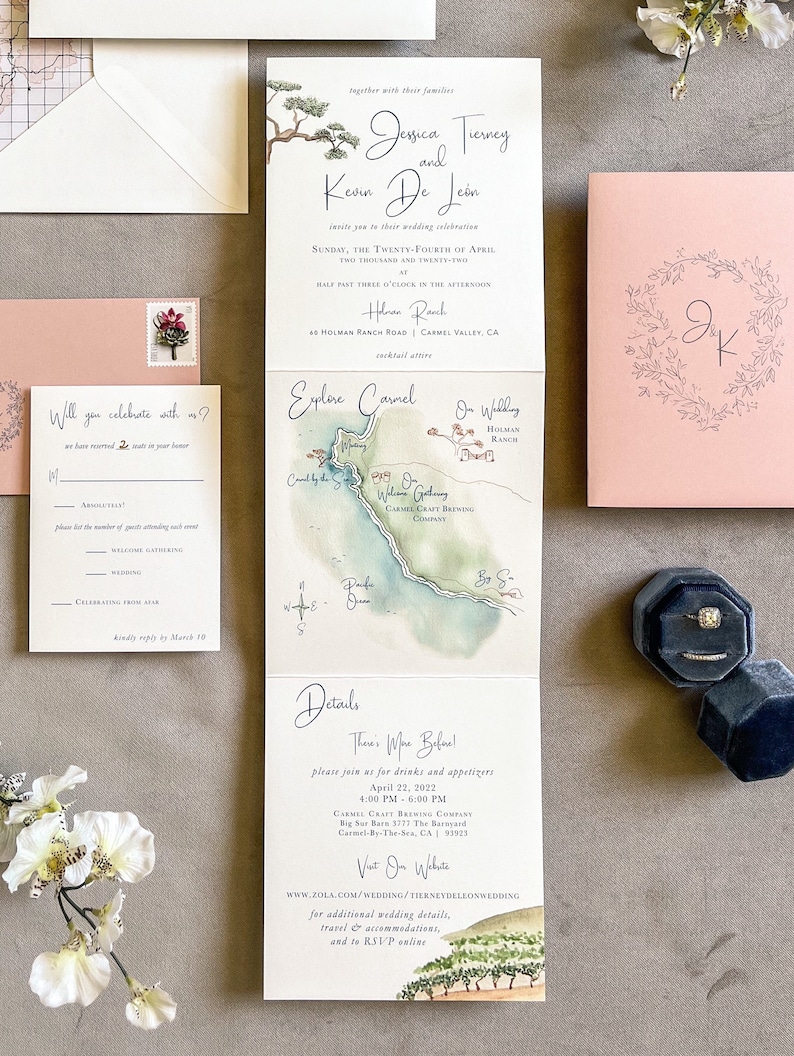 Custom Watercolor Wedding Map - Etsy