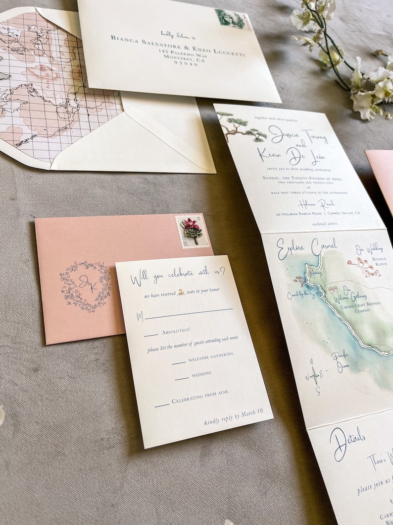 Custom Watercolor Wedding Map - Etsy